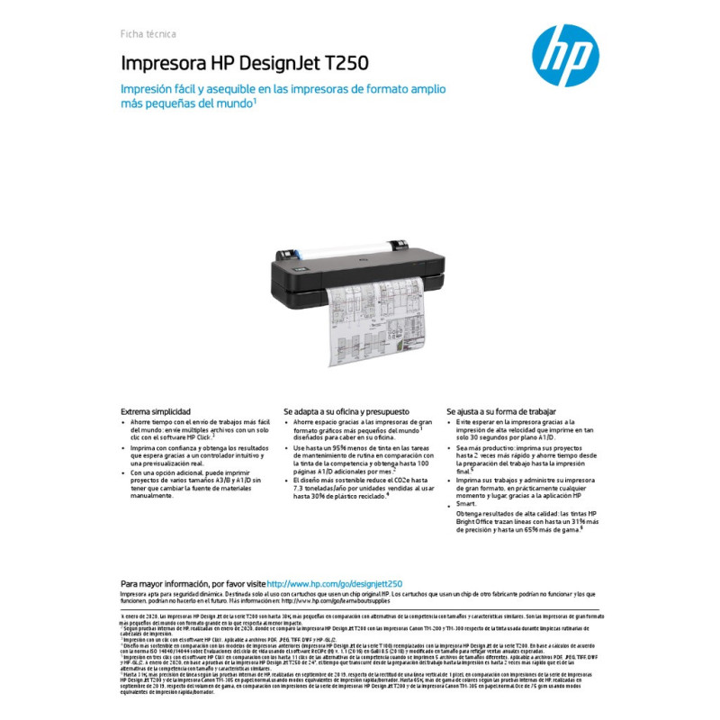 ᐅ Impresora Plotter HP DesignJet T250 24\" de Tecno de Hp (hewlett ...